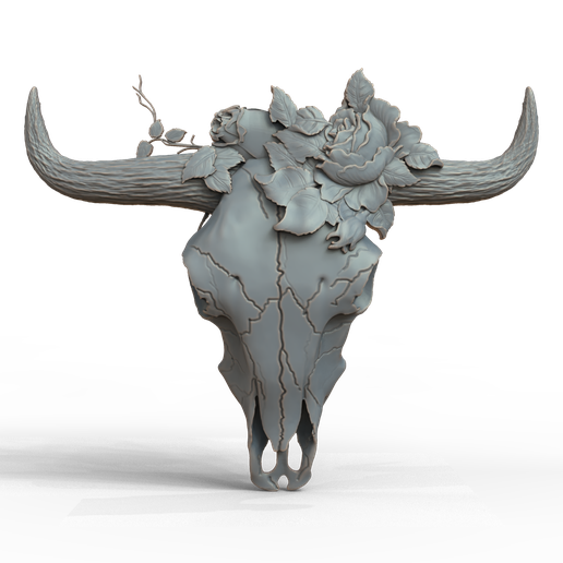 📁 3D Model STL File for CNC Router Laser & 3D Printer 2567. COW SKULL ...