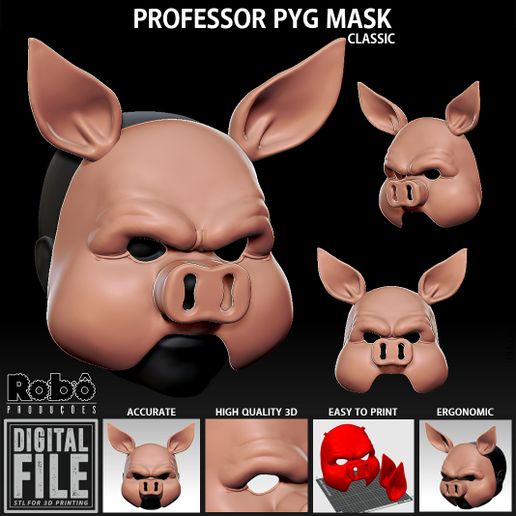 📁 Professor Pyg Classic Mask - The Batman - Hallowen - STL 3D Print ...