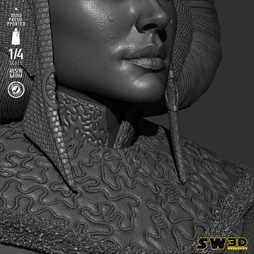 👤 PADME PORTRAIT BUST - TESTED AND READY FOR 3D PRINTING・ 3D File for ...