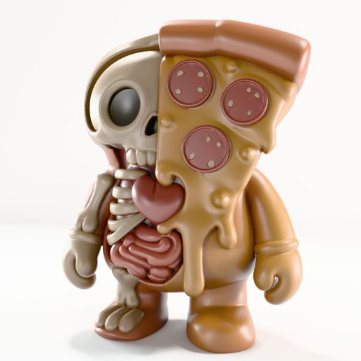 💀 Skeleton Pizza・ STL File for 3D printing・Cults