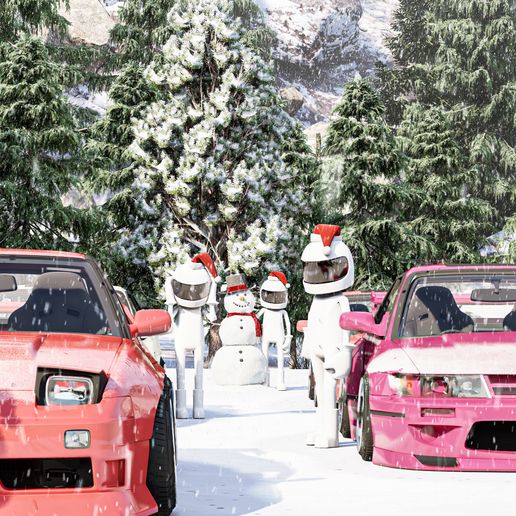 🆕 Cartoon Nissan 180SX new year desktop wallpapers・Free 3D File for 3D ...