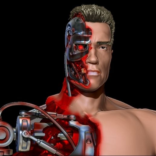 👤 Terminator Bust・ STL File for ・Cults