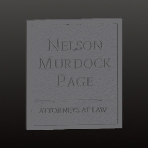 STL file Nelson, Murdock and Page Attorneys At Law sign. 📄 ・3D ...