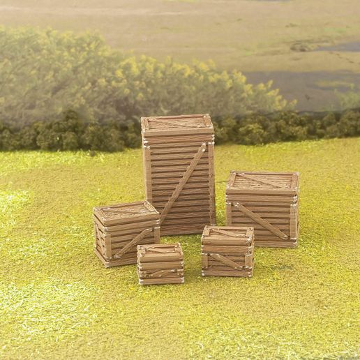 🪵 1:56 Scale (28mm Scale) Wood Crates - 5 Different Sizes・ 3D File for ...