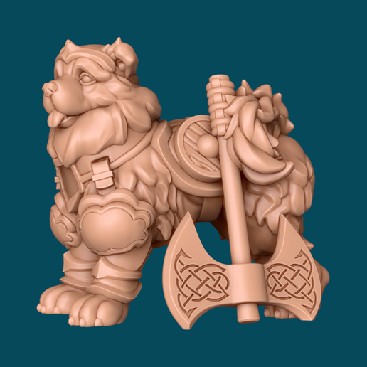 STL file Turnip, a chow chow warrior - dnd miniature [presupported] 🎲 ...