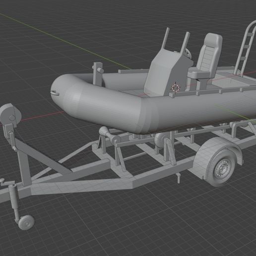 STL file Motorboat + Trailer in H0 scale 🚐 ・Model to download and 3D ...