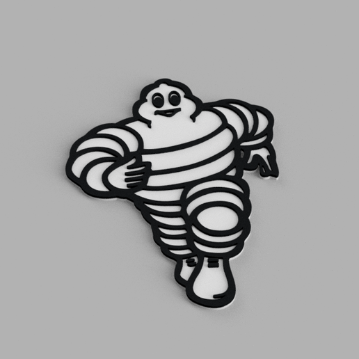 🏃 Michelin Doll Running Wall Painting・ STL File for ・Cults