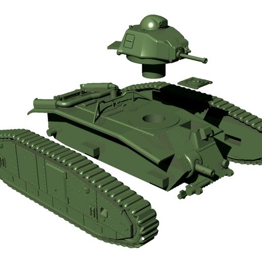 🪖 Heavy Tank Char B1 bis (France, WW2)・ 3D File for 3D printing・Cults