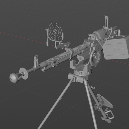 🔫 Digital 3D model of the Soviet DShK1942 machine gun・ OBJ File for 3D ...