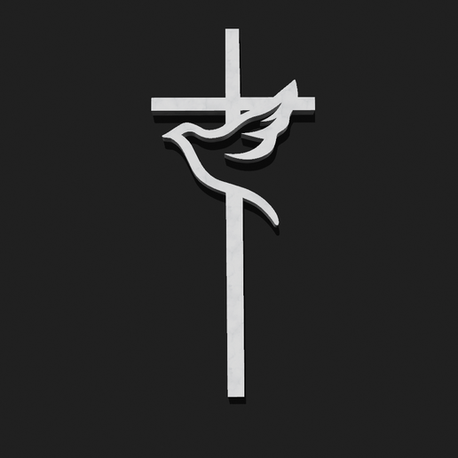 cross with dove