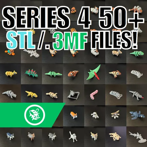 📁 SERIES 4 Articulated Cute Animals Pack! | 50+ .3MF/.STL Files For 3D ...
