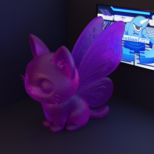 🐱 Cat with wings・Free STL File for 3D printing・Cults