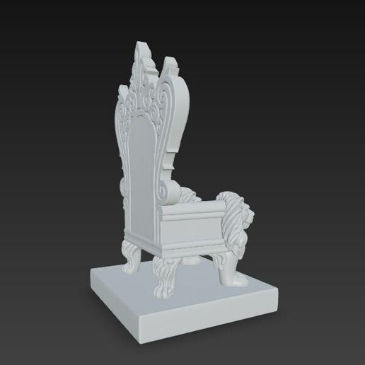 🦁 3D Printable Baroque Style Royal Throne with Lion Figures・ STL File ...