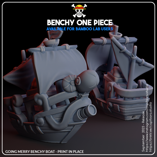 🏢 One Piece Benchy V01・ STL File for ・Cults