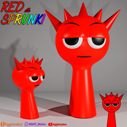🎨 RADDY SPRUNKI INCREDIBOX RED | Sprunki 3D Model STL Fan Art・ STL File ...