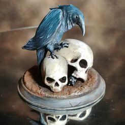3D printable Raven with Skulls • made with Bambulab X1 Carbon・Cults