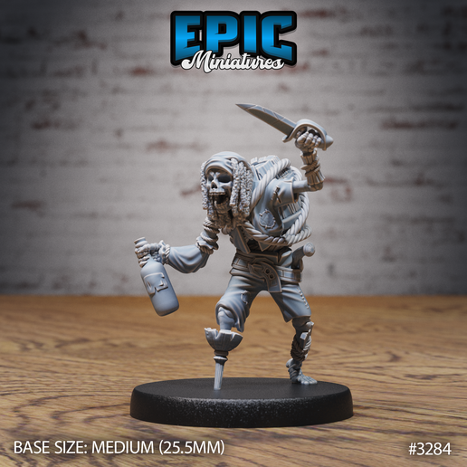 3D 文件 Undead Pirate Crew Drunk ‧ DnD Miniature ‧ Tabletop Miniatures ...