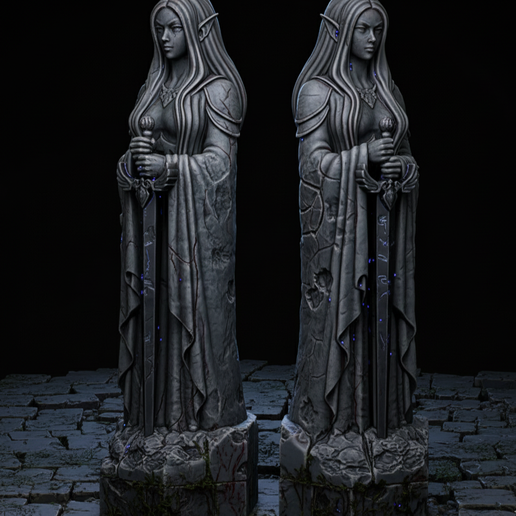 🧝 Elven Statues・ 3D File for 3D printing・Cults