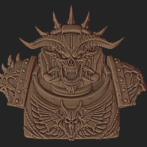 👤 Demonic Armored Warlord Bust STL – Grimdark Sci-Fi Demon Knight ...