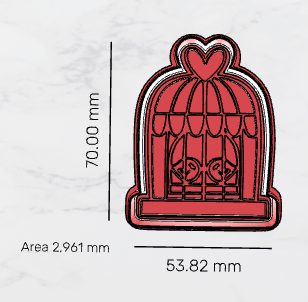 ️‍🔥 Valentine's day two birds in cage cutter and stamp・ STL File for 3D ...