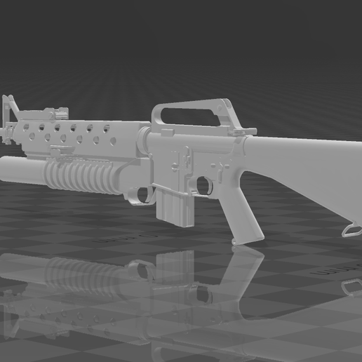🇻🇳 M16A1 with M203 grenade launcher・ STL File for 3D printing・Cults