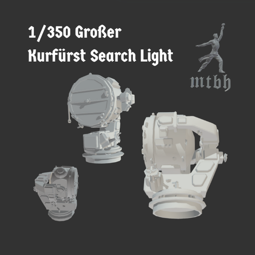 🔎 1/350 German Search Light WW2・ OBJ File for 3D printing・Cults