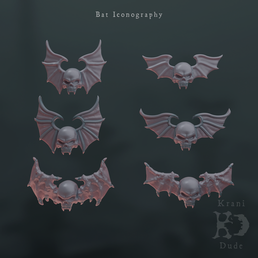 🦇 Night Lords Bat Iconography Multiple blends・ STL File for 3D printing ...