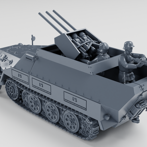 🇩🇪 Half-track Sd.Kfz.251/21 Ausf.D Fliegerabwehr Schutzenpanzerwagen ...