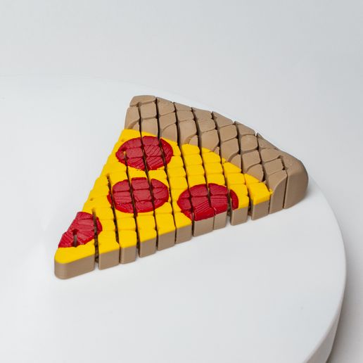 💾 Floppy Pizza - Articulating flexi food・ STL File for 3D printing・Cults