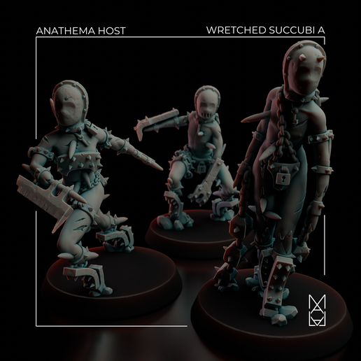 🎲 Wretched Succubi A - Dual Wielders (Pre-Supported)・ 3D File for 3D ...
