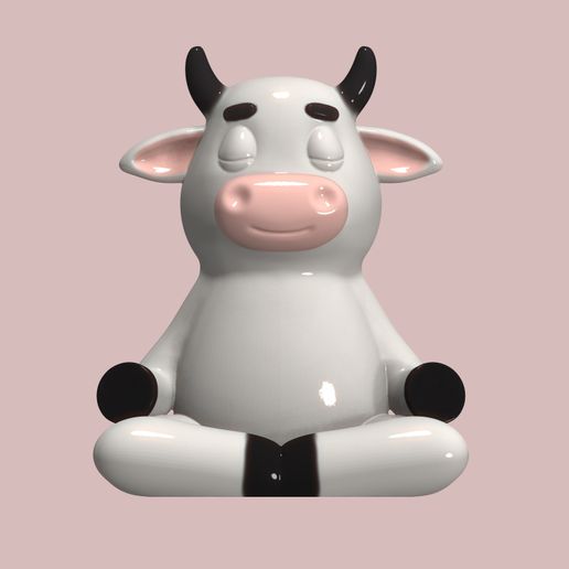 STL file Cute cow meditating | yoga | calm 🐄 ・3D printer design to ...