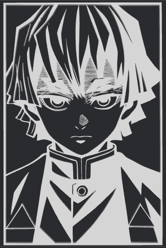 👤 Zenitsu Agatsuma 2D Face・Free STL File for 3D printing・Cults