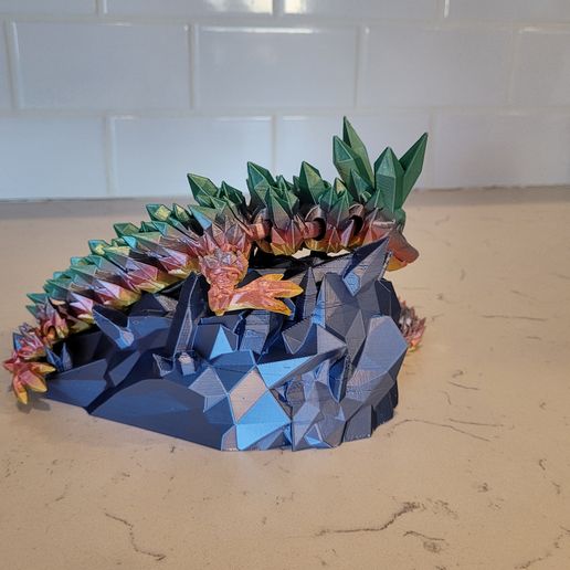 🐉 Articulated Dragon Display Stand - Crystal Design・ STL File for ・Cults