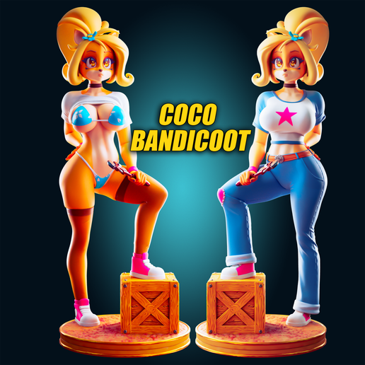 🦊 Coco Bandicoot Fine & Stacked 3d Print Model・ 3D File for 3D printing・Cults