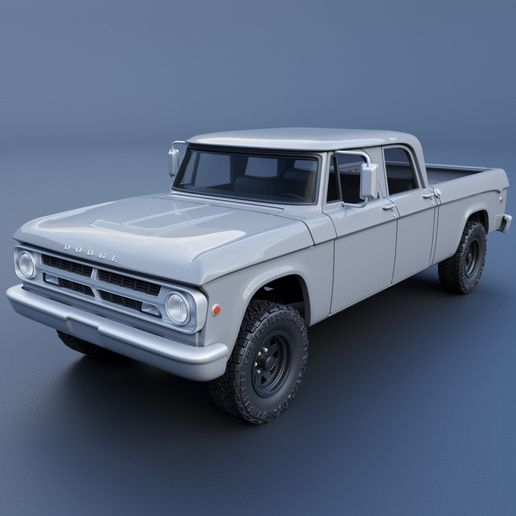 🚕 Dodge W200 Power Wagon Crew Cab 1970・ 3D File for ・Cults