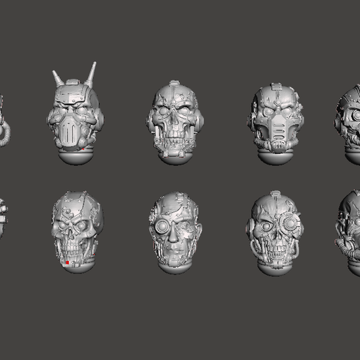 🎲 Horror-cybernetic heads・ OBJ File for 3D printing・Cults