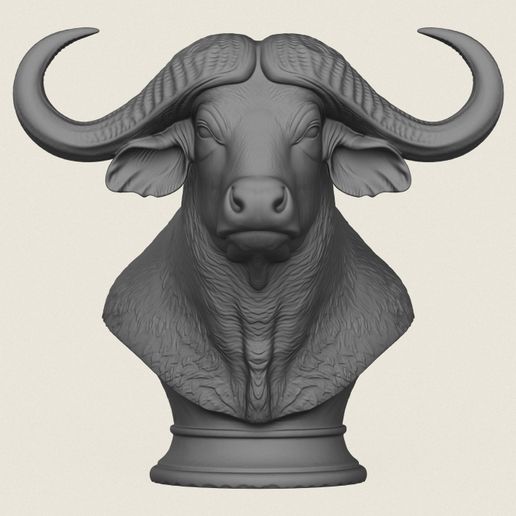 👤 Wild Buffalo Bust・ STL File for 3D printing・Cults