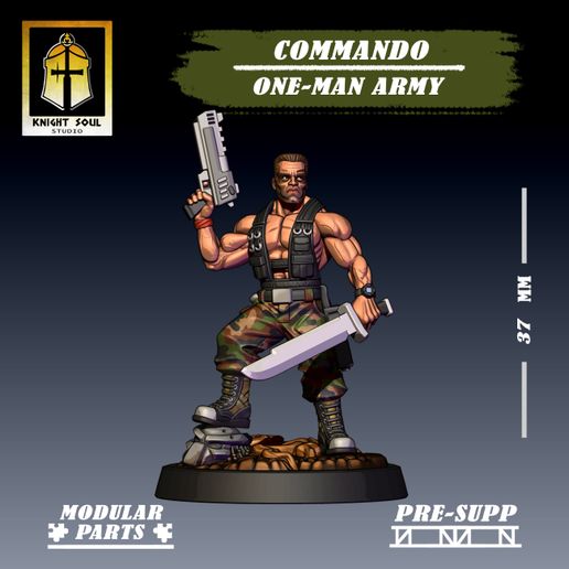 👨 Commando One Man Army・ 3D File for 3D printing・Cults