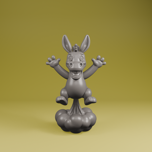 ☁️ Funny Donkey on Fart Cloud STL File – Attitude Desk Toy・ STL File ...