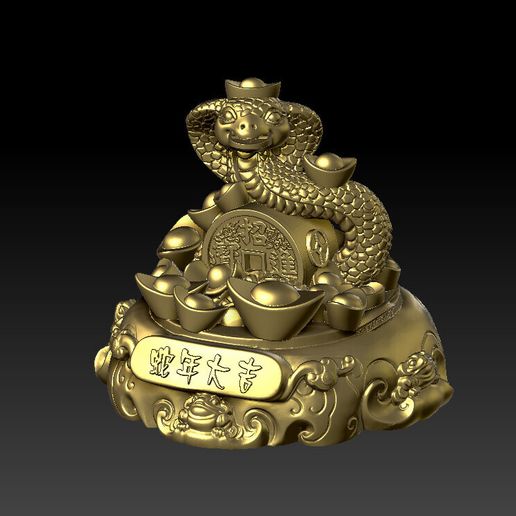 STL file Good luck in the Year of the Snake-wealth-accumulating ...