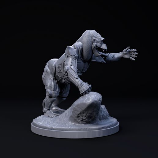🦍 Gorilla mecha robot 32mm scale pre-supported animal・ 3D File for 3D ...