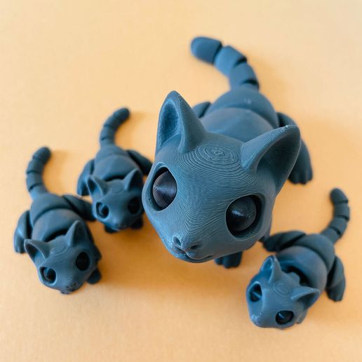 🐱 little cat — articulated flexi print-in-place fidget animal・ 3D File ...