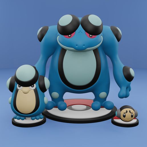 🐉 Pokemon No. 535-537 Tympole, Palpitoad, Seismitoad・ STL File for 3D ...
