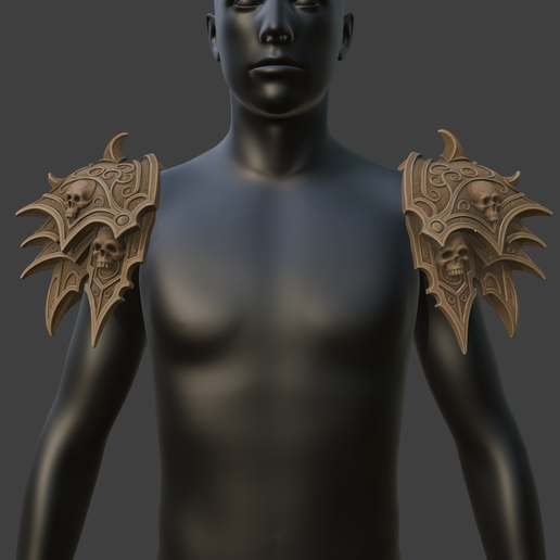 🎭 Necromancer Pauldrons・ STL File for 3D printing・Cults