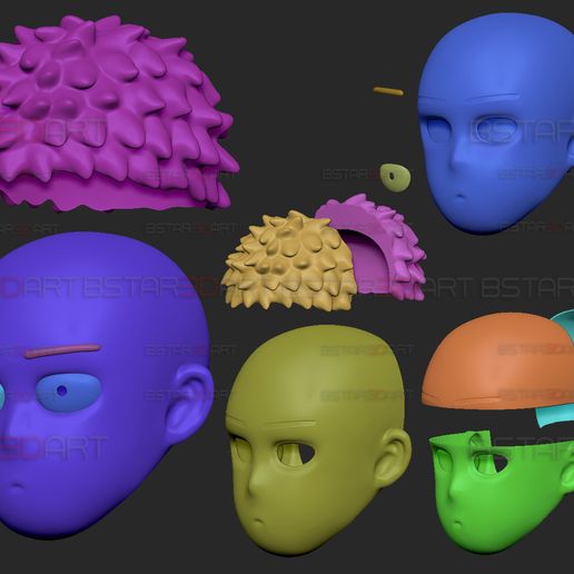 👊 Saitama Head Mask Decor Wearable - One Punch Man Cosplay・ 3D File for ...