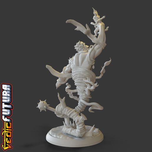 👶 Baby Krishna & Trinavarta The Tornado Demon・Free STL File for ・Cults