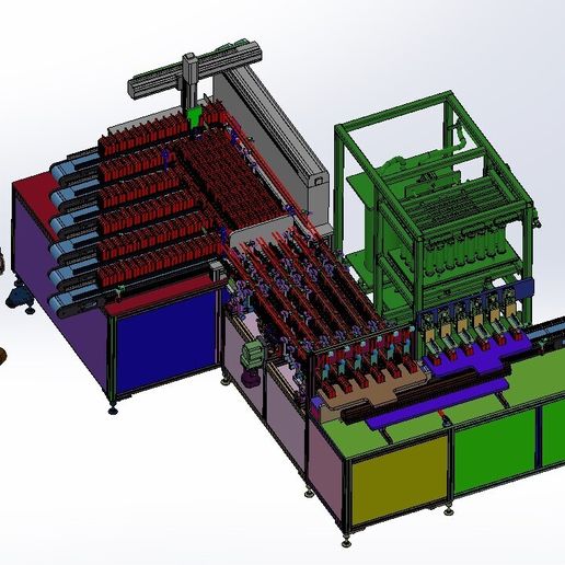 🍾 3D CAD Model Bottle Carton Packing Line with Robotic Sorting ...