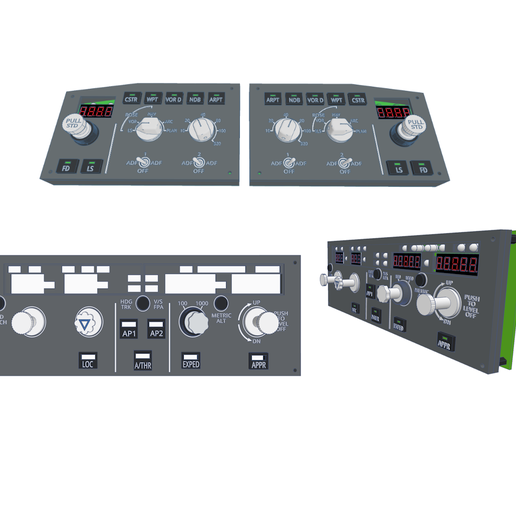 ️ Airbus A320 FCU V1.7 + EFIS V1.7.1・ 3D File for 3D printing・Cults