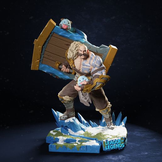 👾 League of Legends Braum Statue 3D print model・ STL File for 3D ...