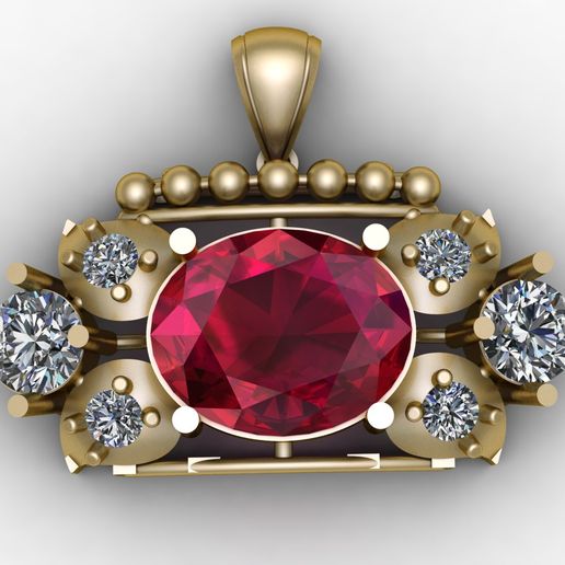 STL-Datei OVAL SHAPE RUBY PENDANT 3D PRINTABLE MODEL 💎 (OBJ)・Modell zum ...